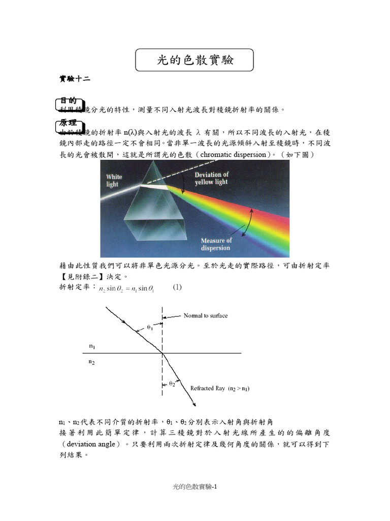 exp7光的色散 | PDF