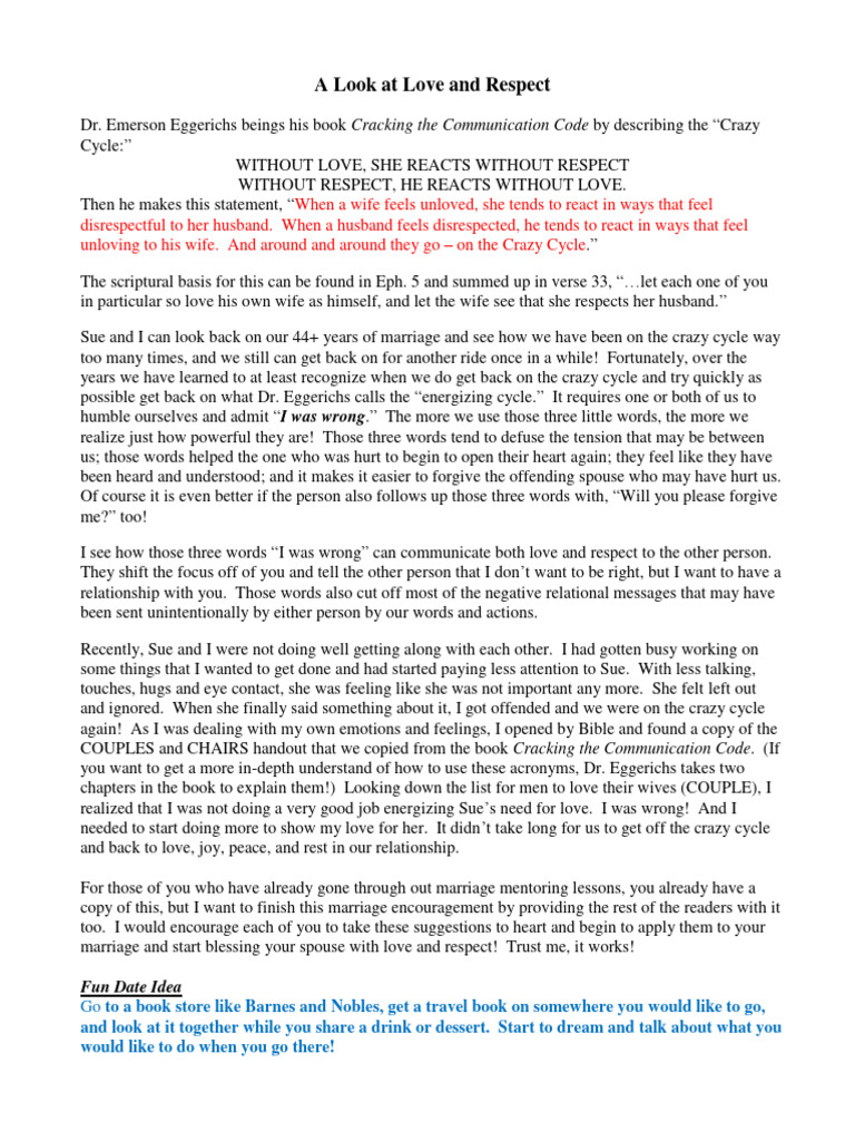 A Look at Love and Respect | PDF | Love | Forgiveness