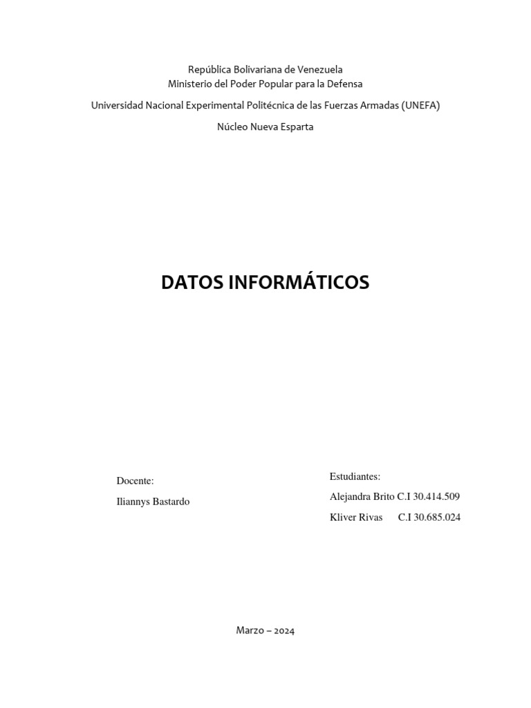Datos informaticos | PDF | Tipo de datos | Archivo de computadora
