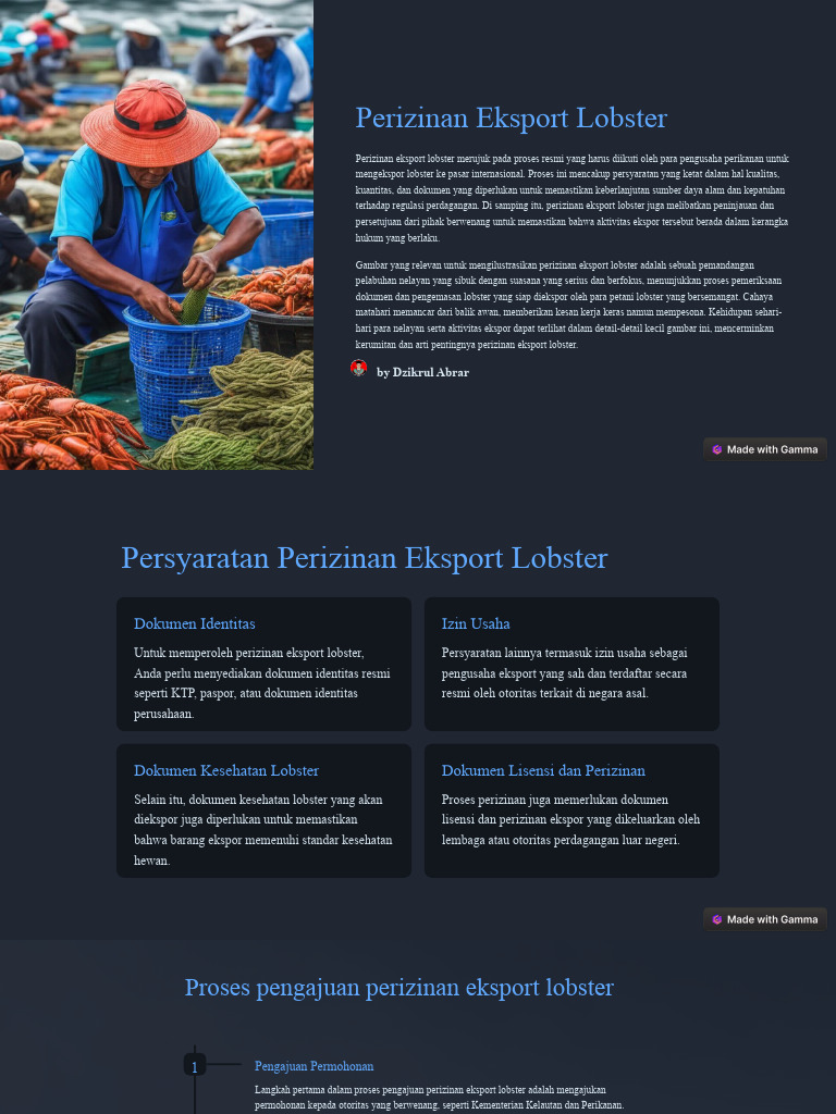 Perizinan Eksport Lobster | PDF