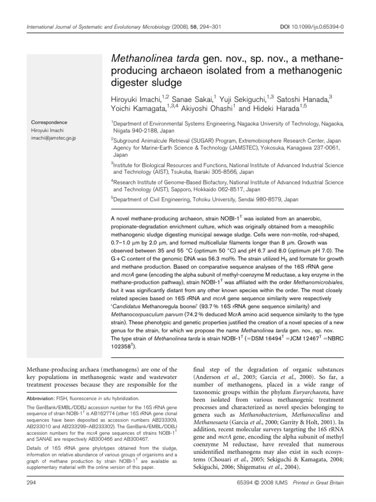 Archeas Metanogenas | PDF | Archaea | 16 S Ribosomal Rna