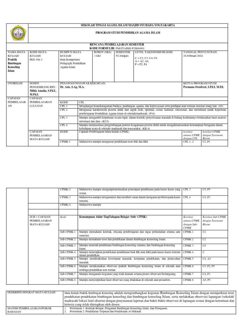 Rps Praktik Bki | PDF