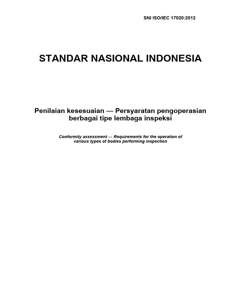 Sni-Iso 17020-2012 | PDF