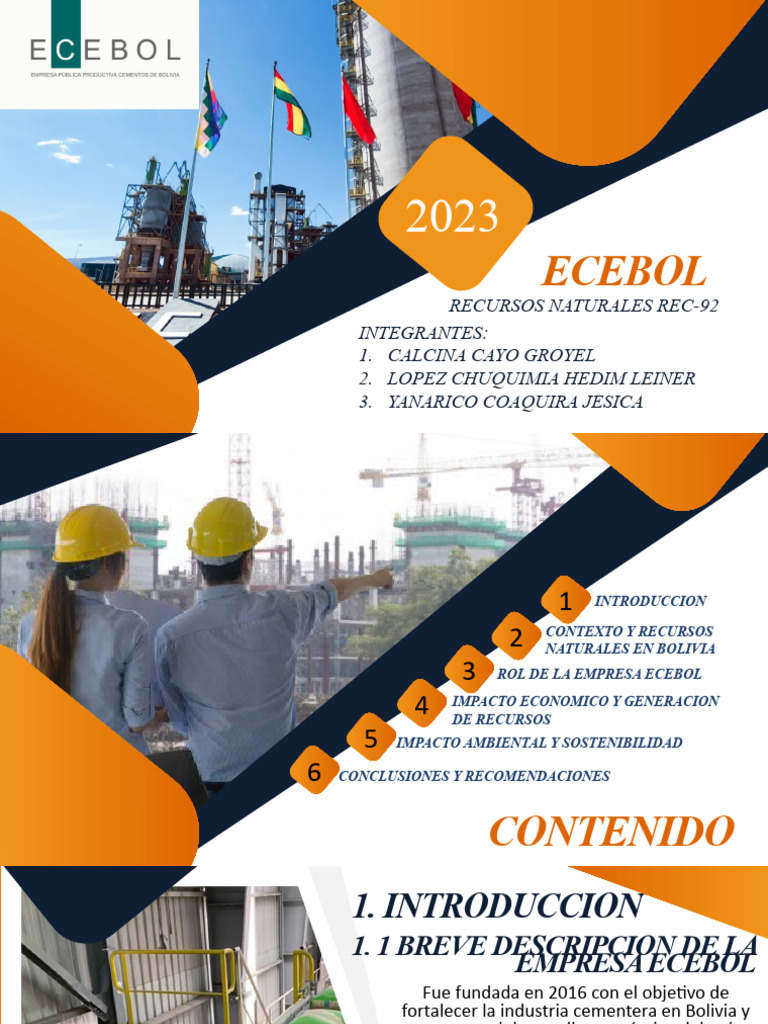 ECEBOL: Cemento y Desarrollo en Bolivia | PDF | Cemento | Uso eficiente ...