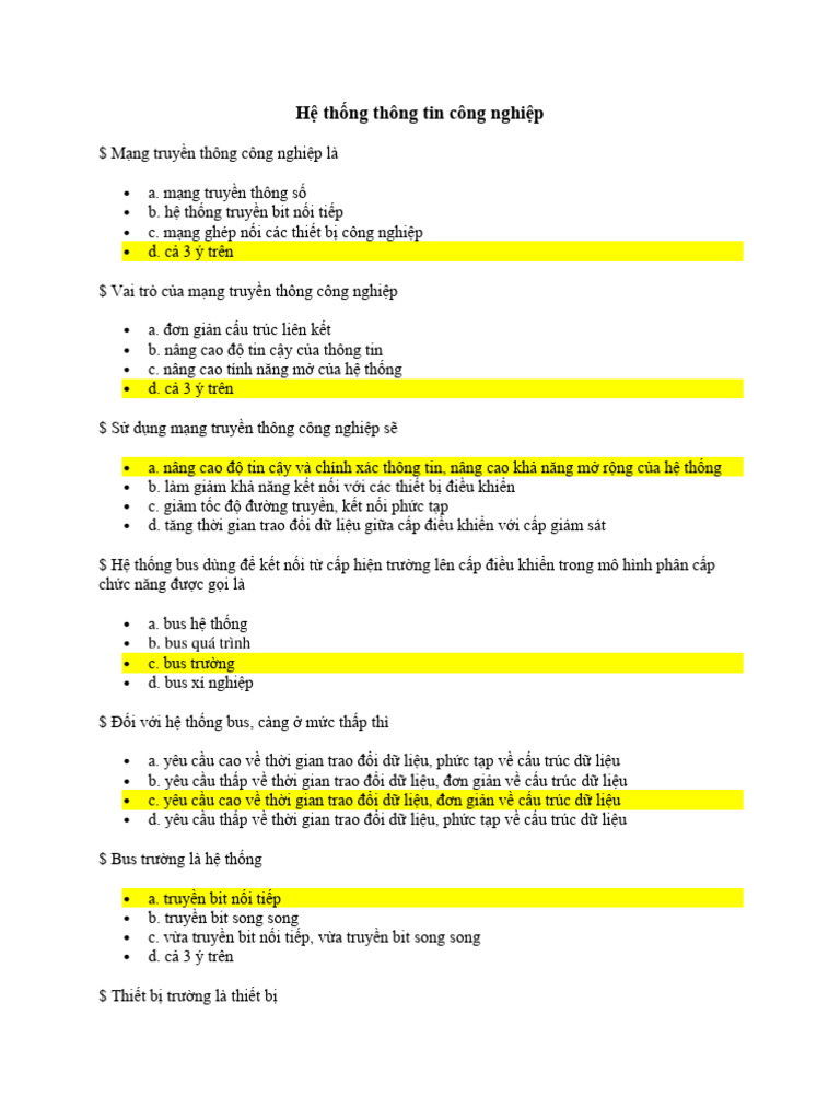 He Thong Thong Tin Cong Nghiep | PDF