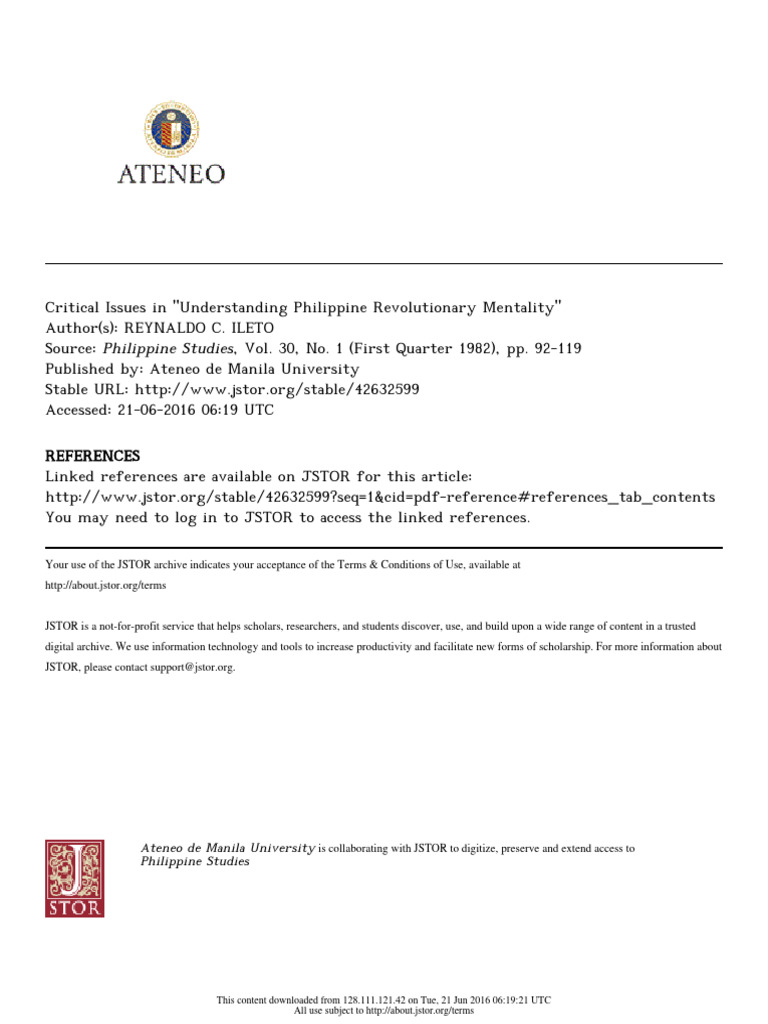 Ileto Critical Issues | PDF | Liberal Arts Education