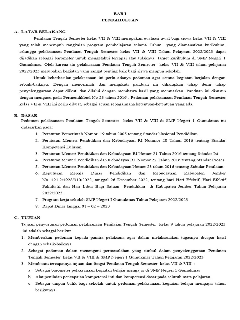SK PTS Kelas Vii - Viii 2022-2023 | PDF