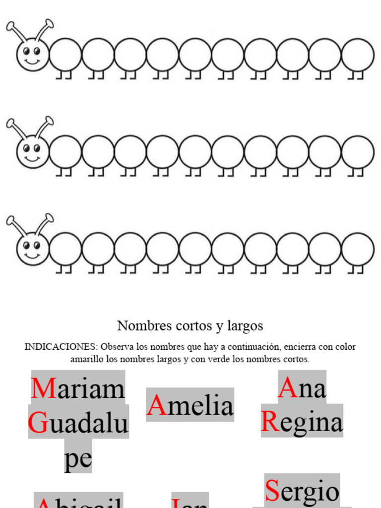 Nombres cortos y largos | PDF