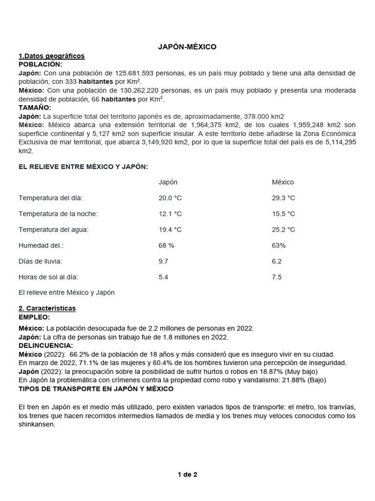 Japon Mexico 1 | PDF