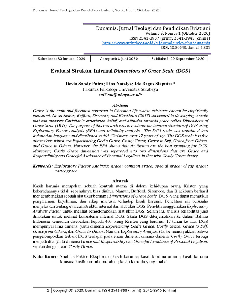 Ide Bagus Siaputra_Dimensions of Grace Scale | PDF