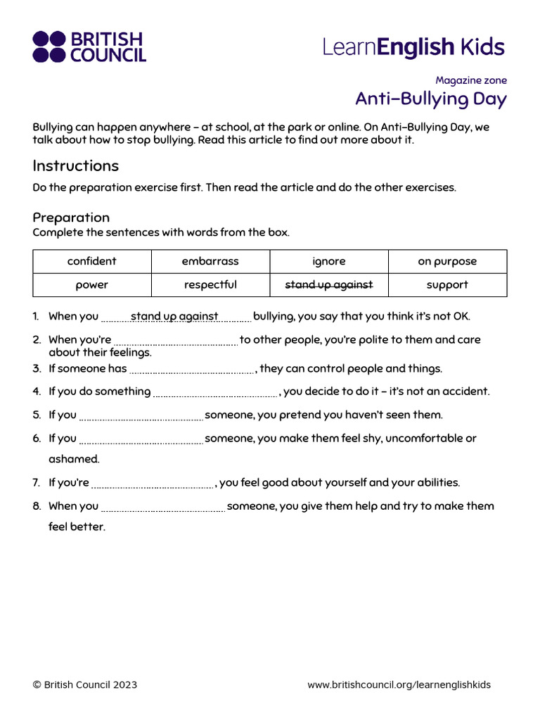 Anti-Bullying Day Awareness Guide | PDF | Self-Improvement | Wellness