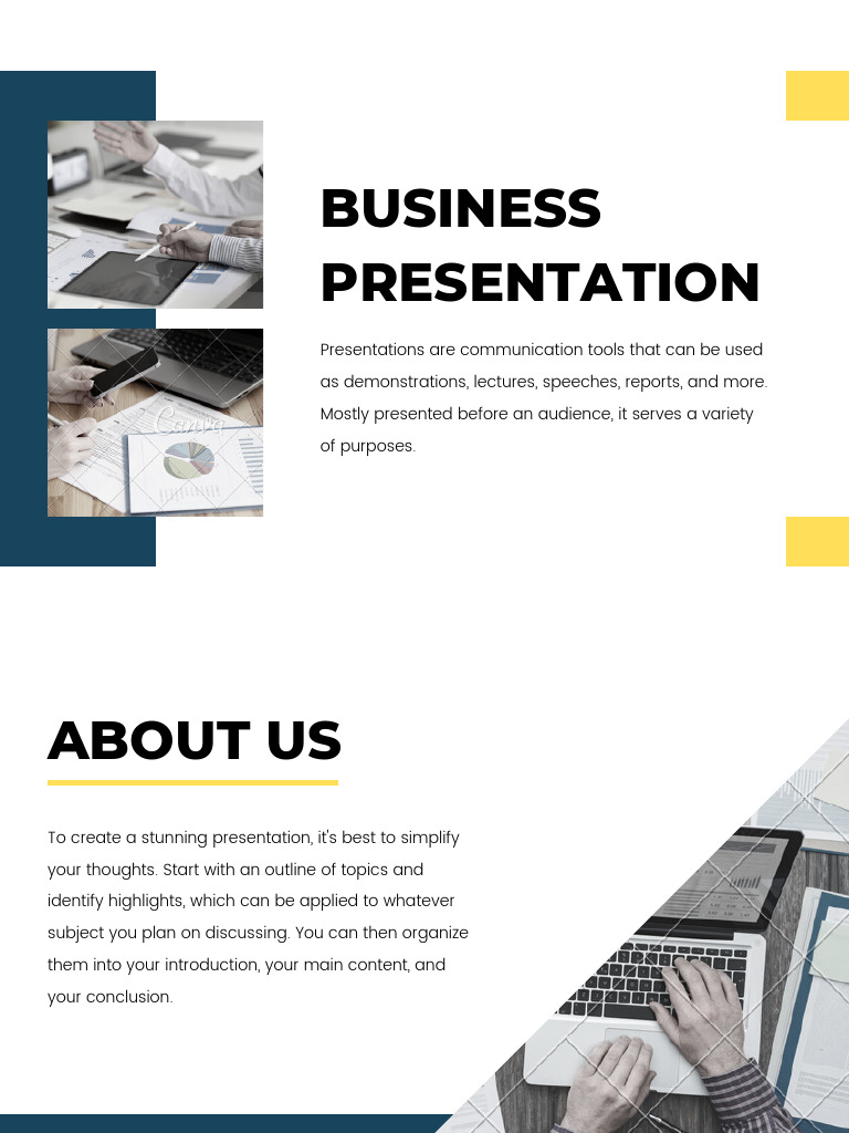 Annual Company Report Professional Presentation in Blue White Dark Blue ...