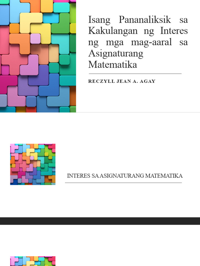 Isang Pananaliksik Sa Kakulangan NG Interes NG Mga | PDF