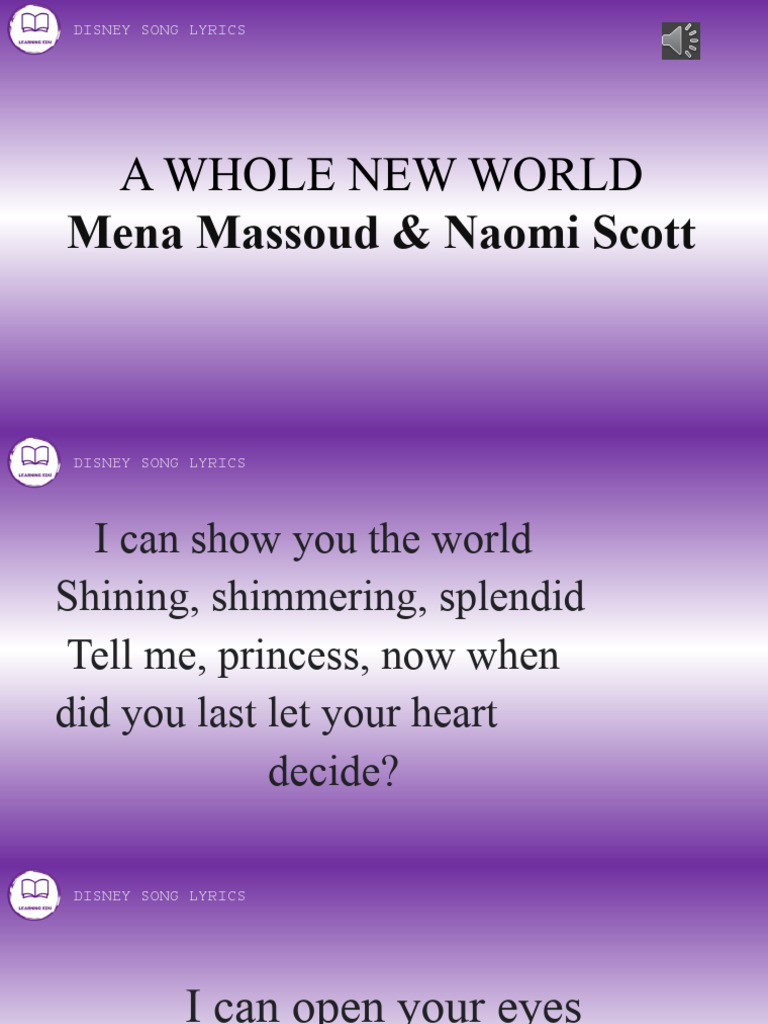 A Whole New World Lyrics Analysis | PDF | Art | Poetry