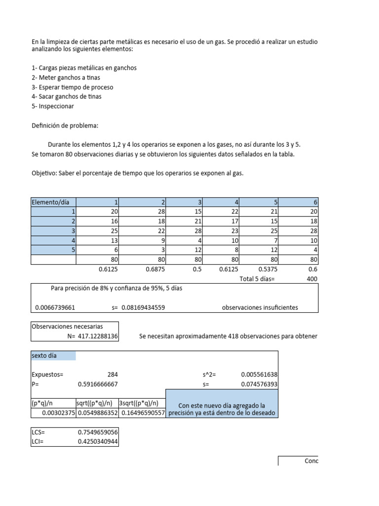 Ejemplo Excel | PDF | Intervalo de confianza | Muestreo (Estadísticas)