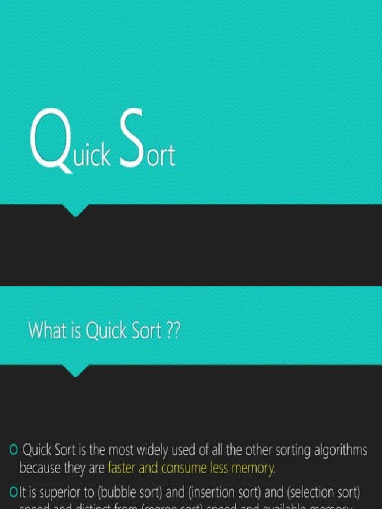 Sorting - Quick, Heap | PDF | Computer Programming | Applied Mathematics Sorting - Quick, Heap | PDF | Computer Programming | Applied Mathematics