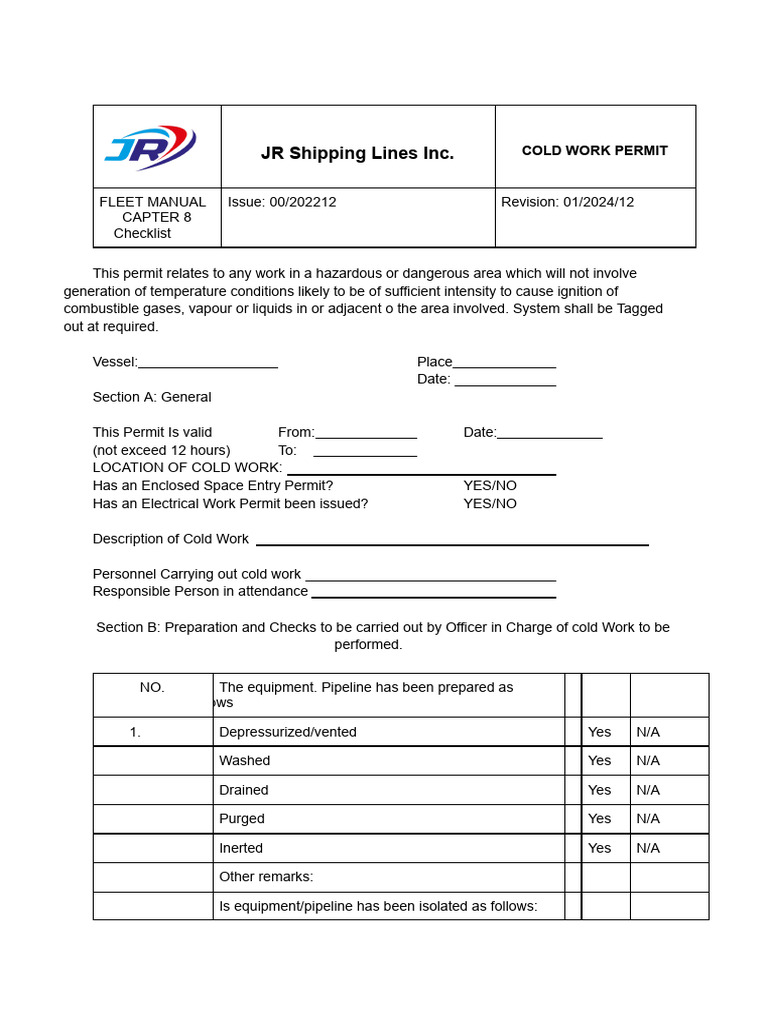 JR Shipping Lines Inc.2.0 | PDF | Gases | Energy Technology