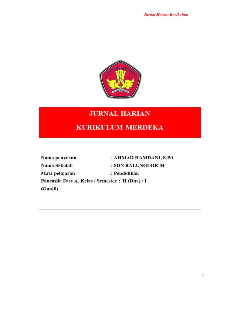 Jurnal Harian PKN Kelas 2 | PDF