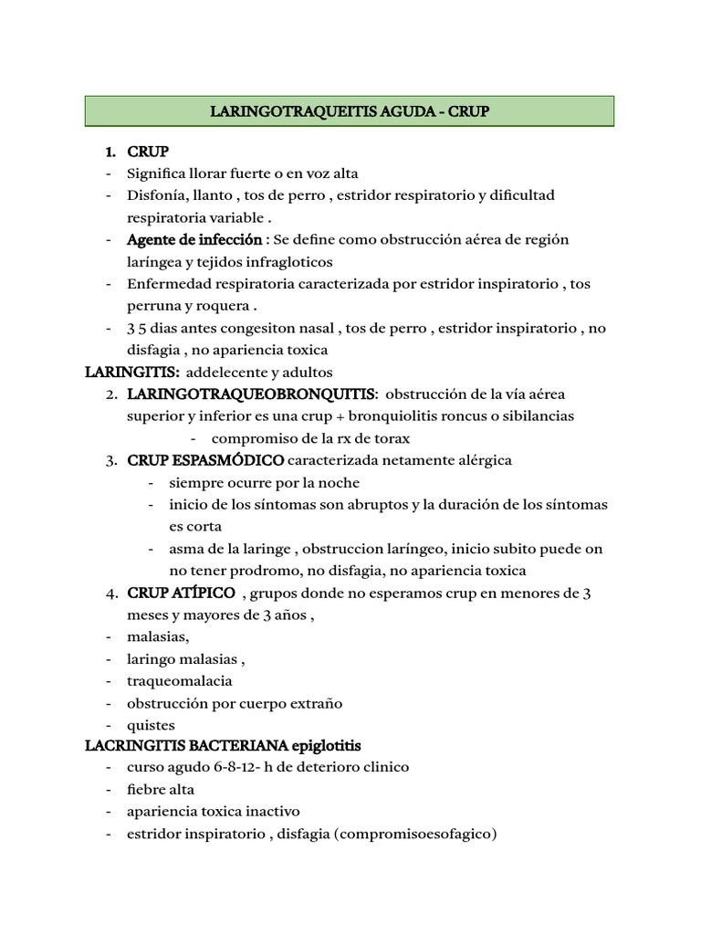 Crup: Síntomas, Causas y Tratamiento | PDF | Ciencia y matemáticas
