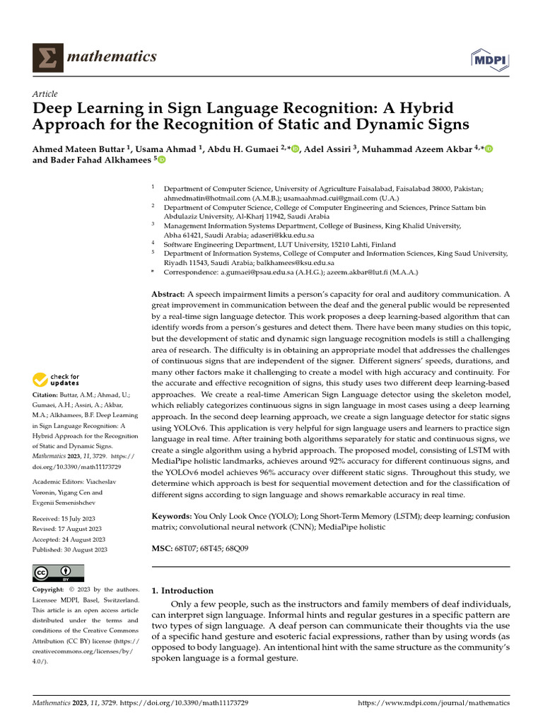 Mathematics 11 03729 | PDF | Deep Learning