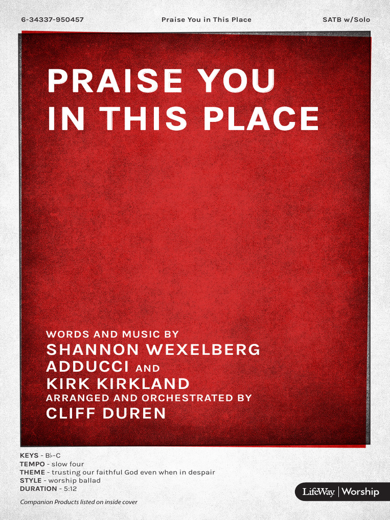 Praise You in This Place Anthem Sample | PDF | Trombone | Clef