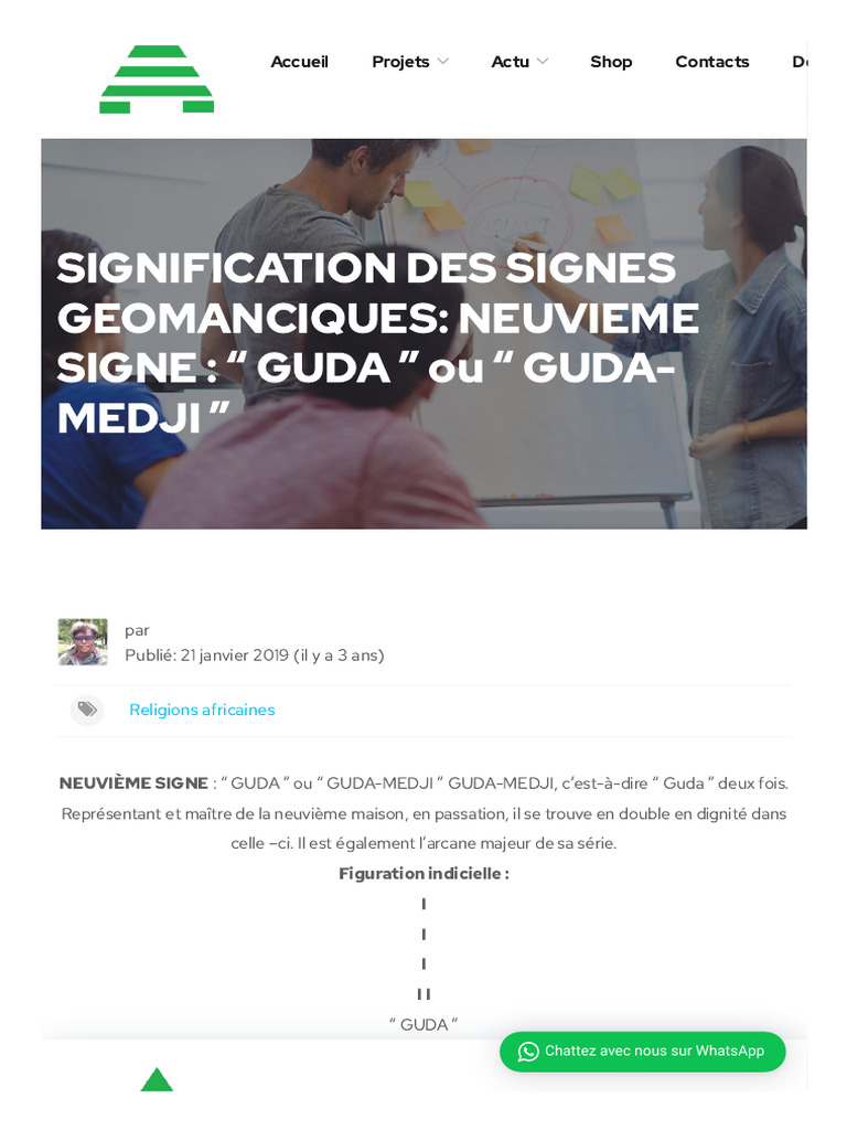 SIGNIFICATION DES SIGNES GEOMANCIQUES NEUVIEME SIGNE “ GUDA ” ou “ GUDA ...