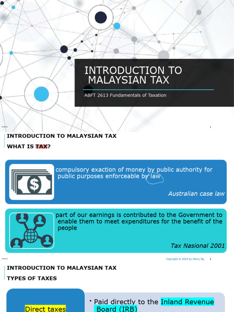 Intro To Msian Taxation - 2023 (Week 1) | PDF | Taxes | Income