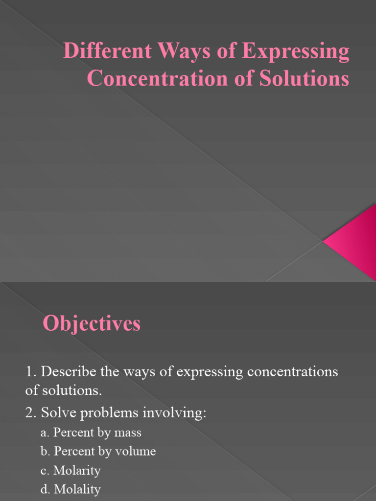 7.2 Different Ways of Expressing Concentration of | PDF | Concentration ...