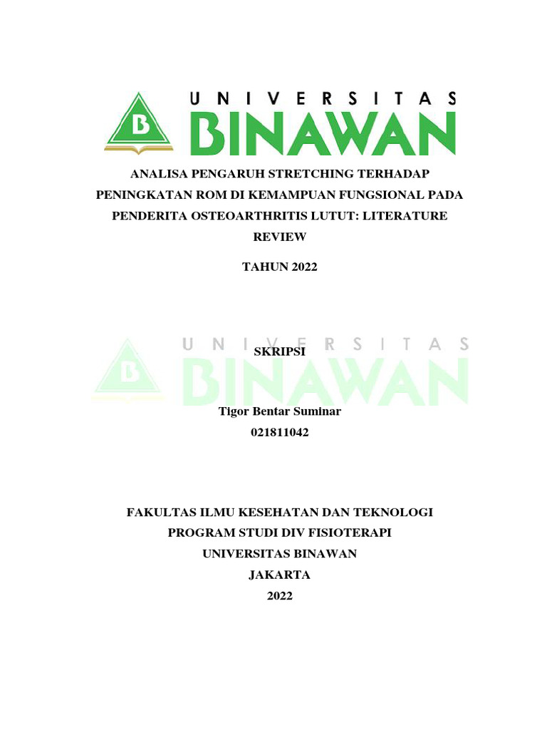 Fisioterapi 2022 Tigor Bentar Suminar | PDF