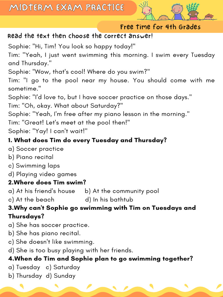 MidTerm Exam Practice For4thgrade | PDF | Rattlesnake | Giraffe