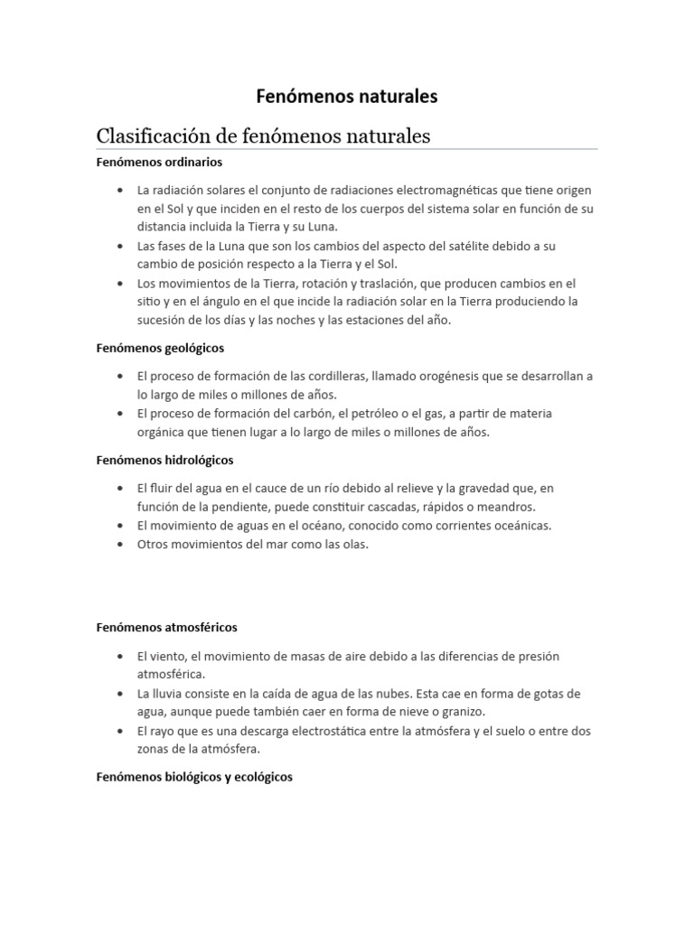 Fenómenos Naturales | PDF | Ciencia y matemáticas