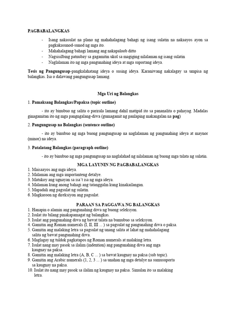 PAGBABALANGKAS | PDF