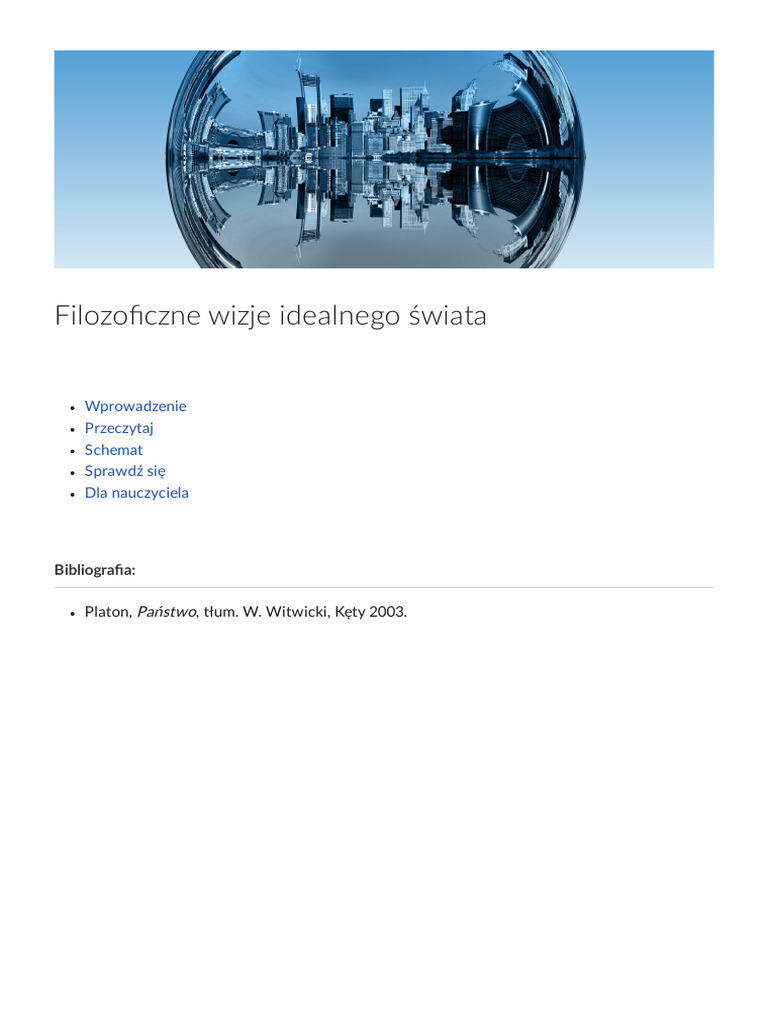 Filozoficzne Wizje Idealnego Swiata | PDF