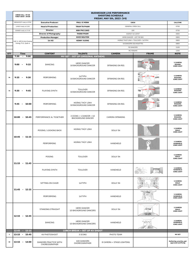 BUD - Shot List | PDF | Performing Arts