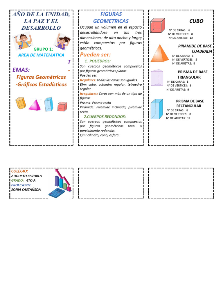 Triptico de Figuras Geometricas | PDF | Tetraedro | Politopos