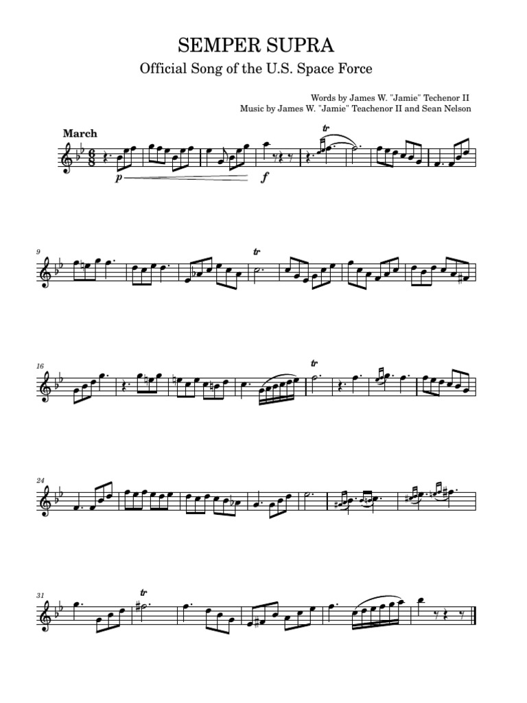 Semper Supra James W. Jamie Official Song of The U.S. Space Force | PDF