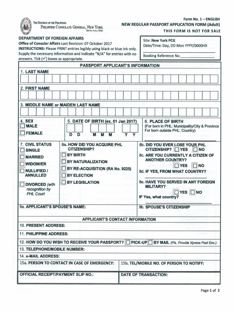 New Passport Application Adult | PDF