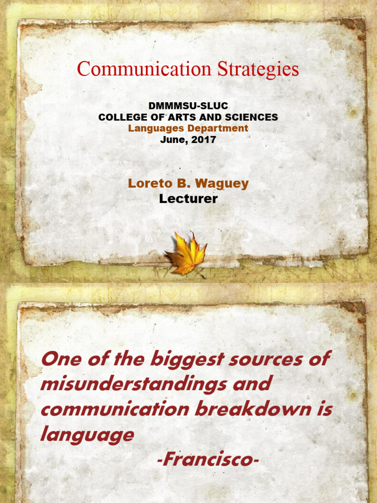Key Communication Strategies Explained | PDF | Communication | Conversation