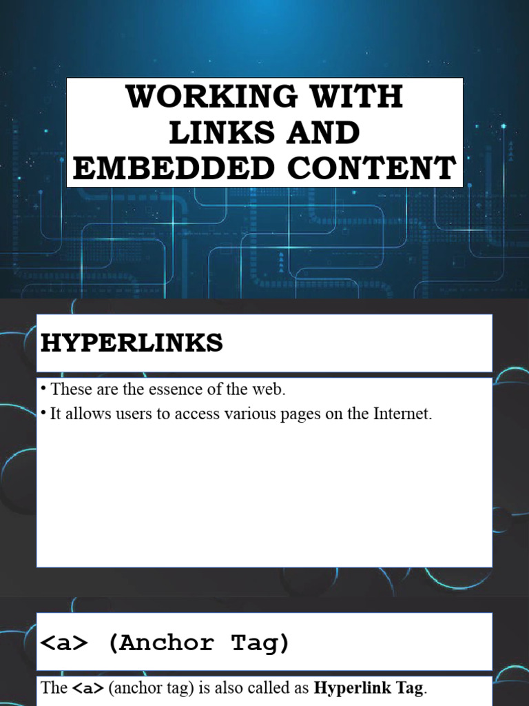 Lesson 3 Working With Links And Embedded Content Pdf