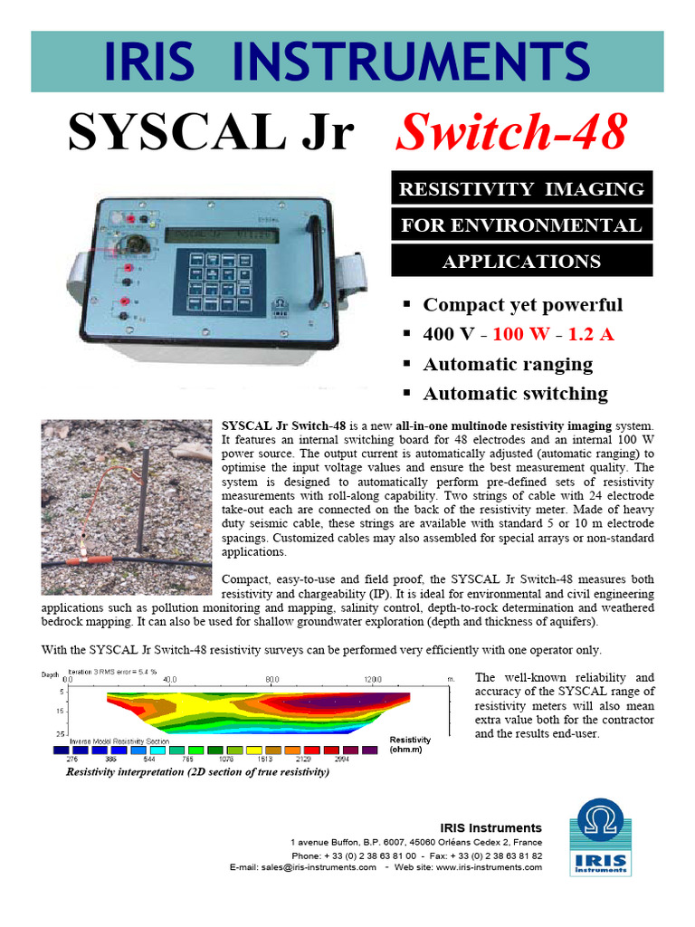 Syscal | PDF | Electrical Resistivity And Conductivity | Antenna (Radio)