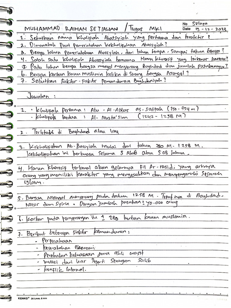 Tugas MkI Muhammad Raihan Setiawan-1B1 | PDF