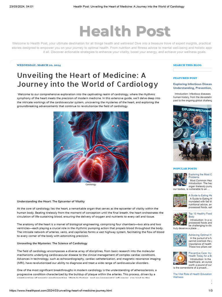 Exploring Cardiology's Vital Role | PDF | Cardiology | Heart