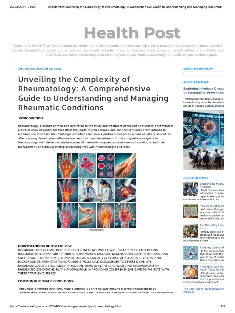 Unveiling The Complexity of Rheumatology - A Comprehensive Guide To ...