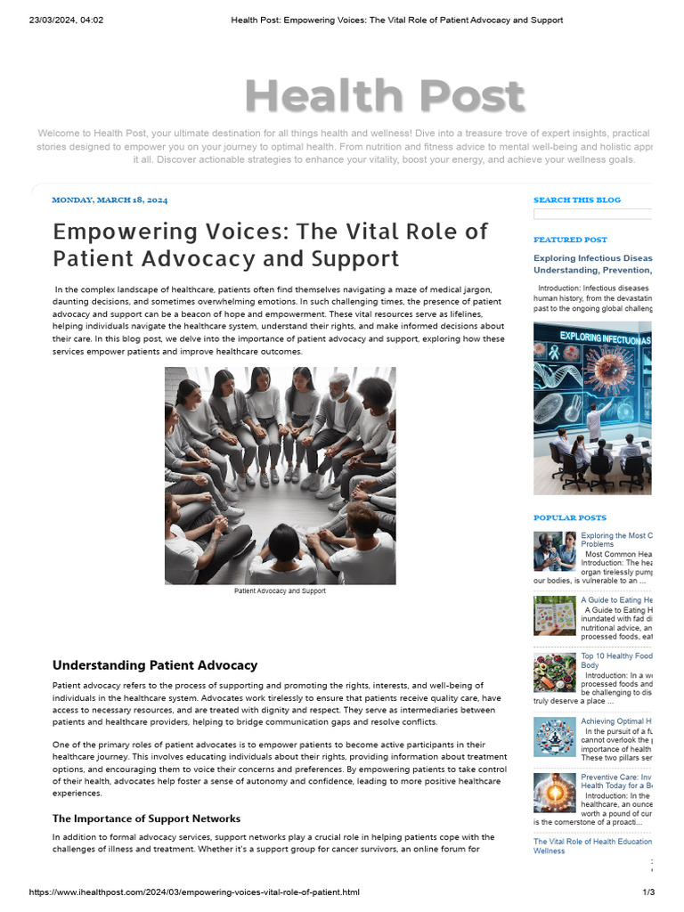 Empowering Voices - The Vital Role of Patient Advocacy and Support ...