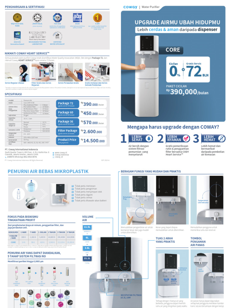 COWAY - Water Purifier - Core | PDF