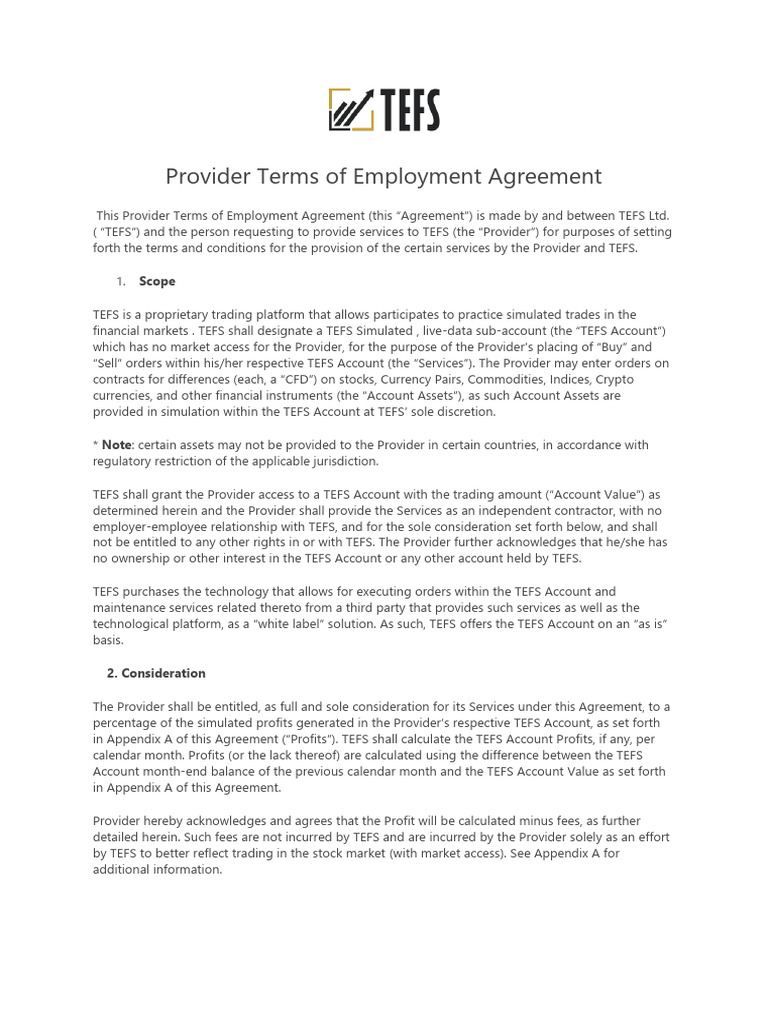 Employment Agreement | PDF | Contract For Difference | Intellectual Property