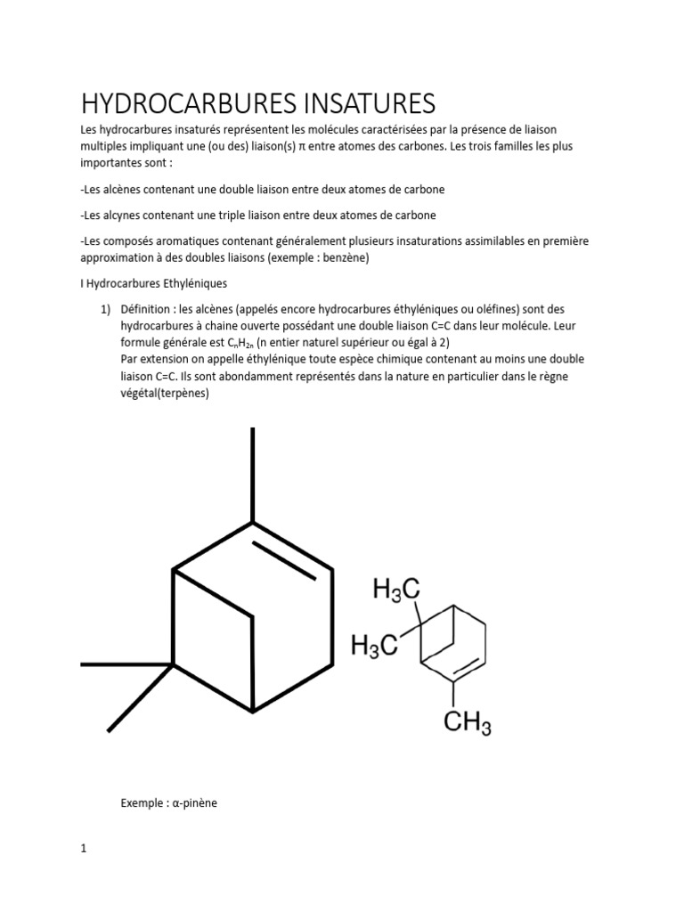 Hydrocarbures Insaturés : Alcènes et Alcynes | PDF | Alcène | Chimie ...