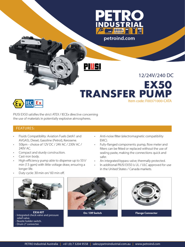 PIUSI EX50 Fuel Pump | Download Free PDF | Alternating Current | Mains ...