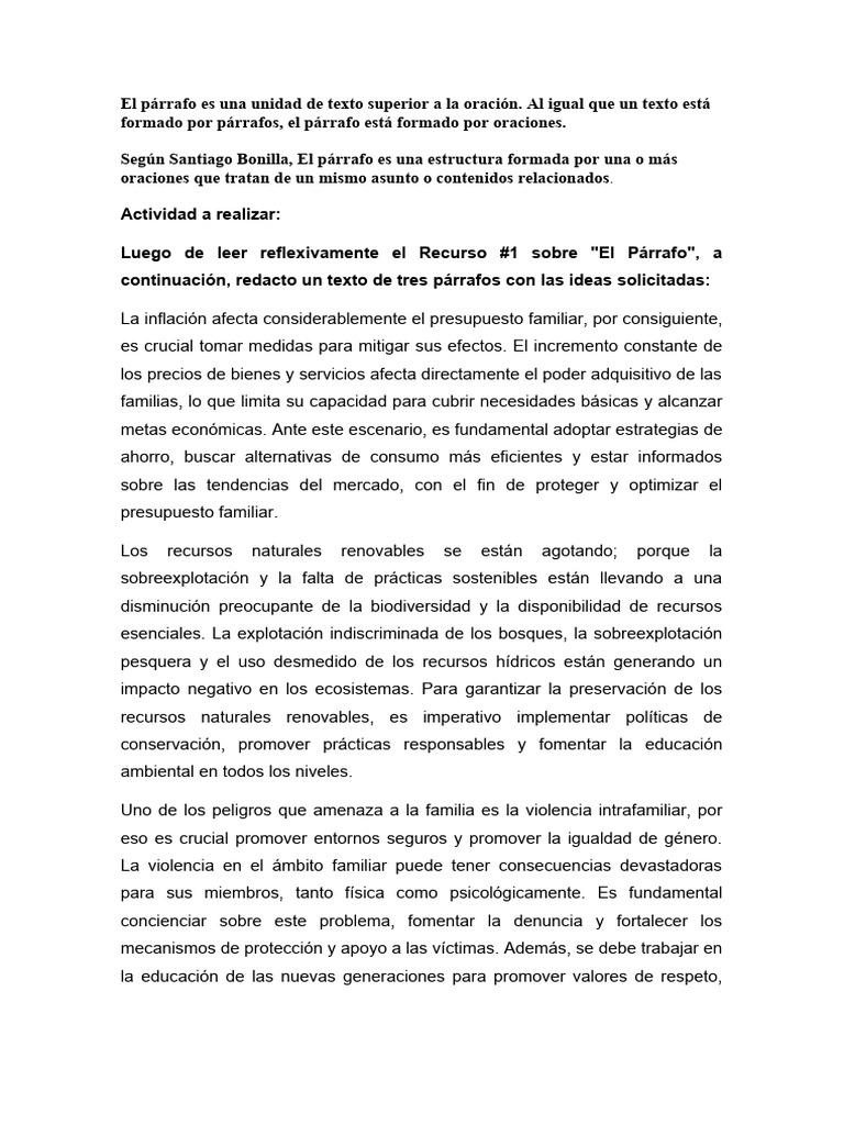 Redacción de Párrafos sobre Temas Clave | PDF