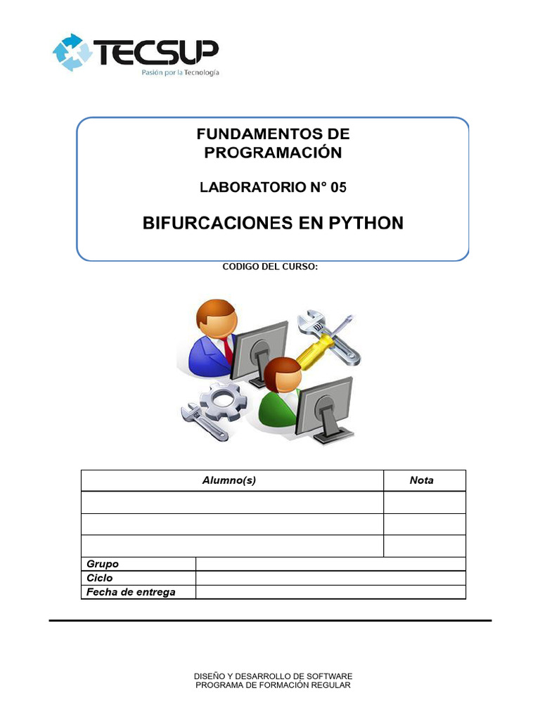 Lab 05 - Bifurcaciones en Python | PDF | Python (lenguaje de programación) | Programa de computadora